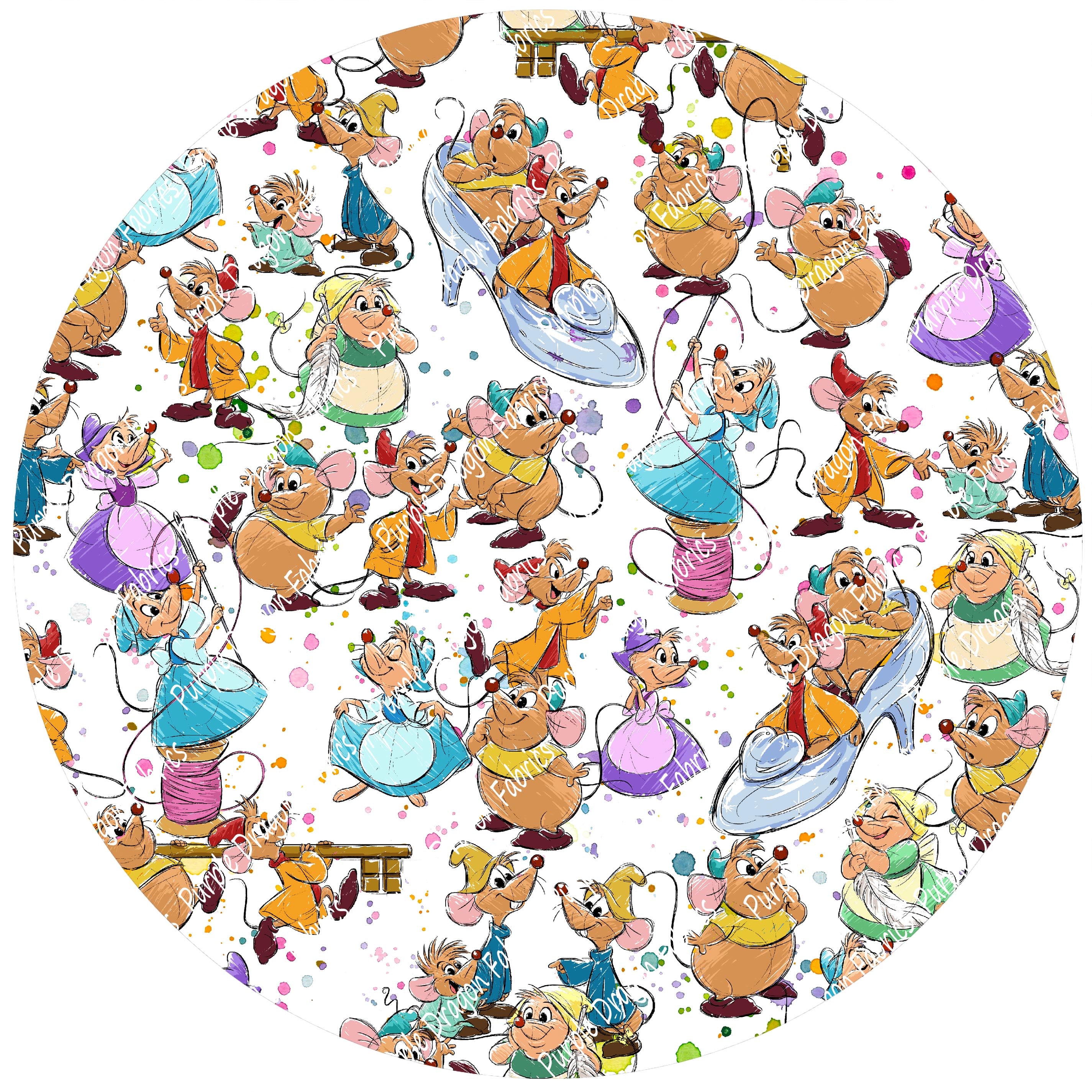 Mice - White - WOVEN – Purple Dragon Fabrics